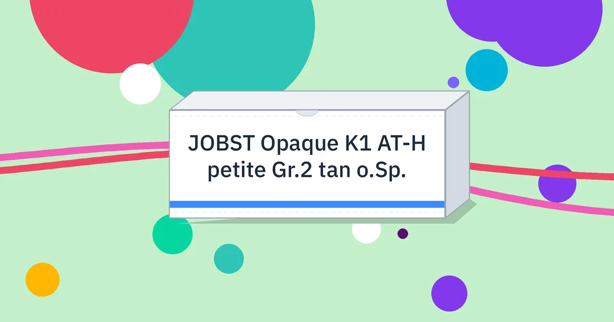 Symbolbild: Packung mit der Aufschrift JOBST Opaque K1 AT-H petite Gr.2 tan o.Sp. (PZN 16276690) – Verfügbarkeit und Bezug in Apotheken in Frankfurt am Main