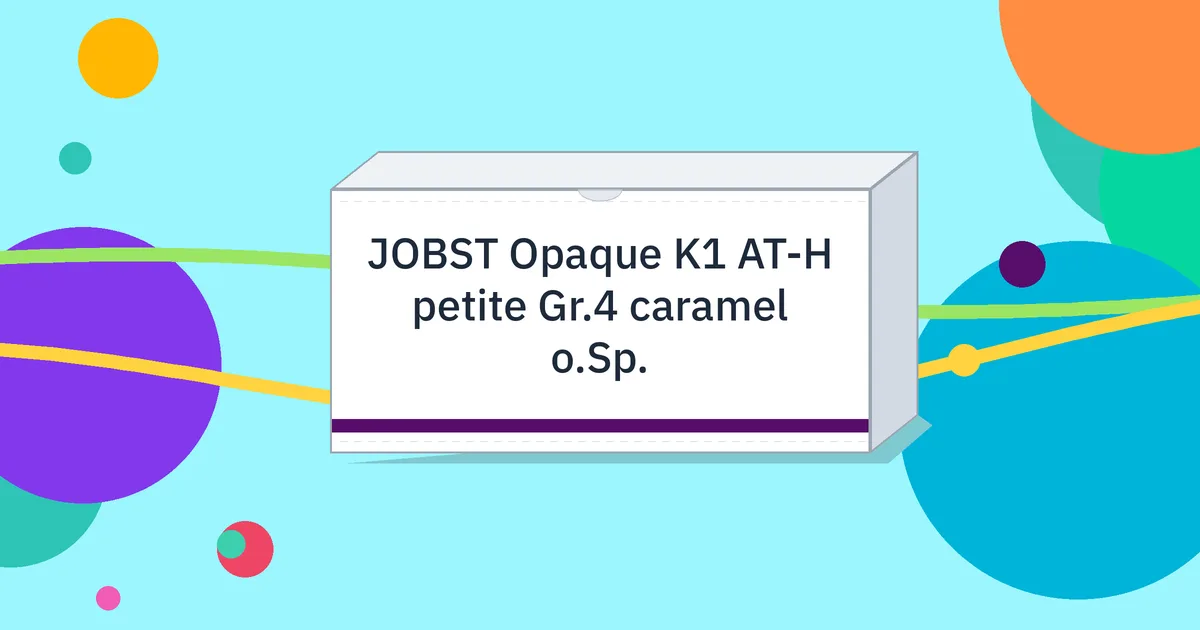 Symbolbild: Packung mit der Aufschrift JOBST Opaque K1 AT-H petite Gr.4 caramel o.Sp. (PZN 13102268) – Verfügbarkeit und Bezug in Apotheken in Frankfurt am Main