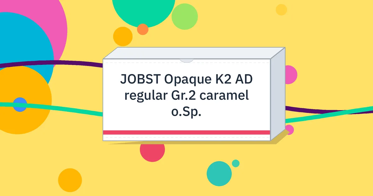 Symbolbild: Packung mit der Aufschrift JOBST Opaque K2 AD regular Gr.2 caramel o.Sp. (PZN 10722585) – Verfügbarkeit und Bezug in Apotheken in Frankfurt am Main