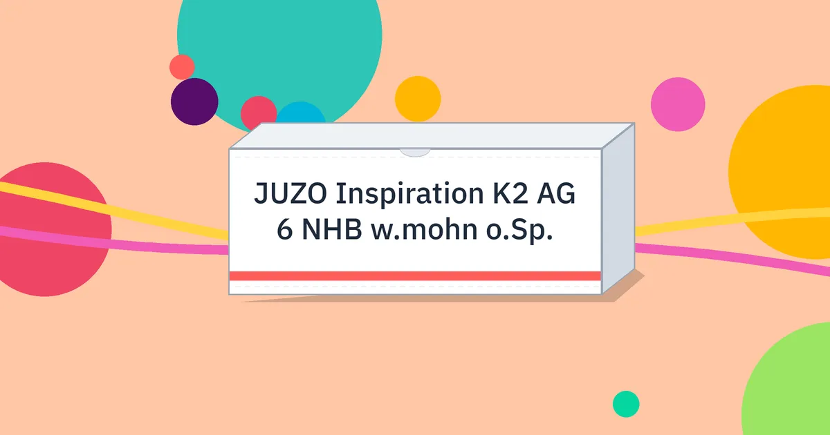 Symbolbild: Packung mit der Aufschrift JUZO Inspiration K2 AG 6 NHB w.mohn o.Sp. (PZN 14919327) – Verfügbarkeit und Bezug in Apotheken in Frankfurt am Main