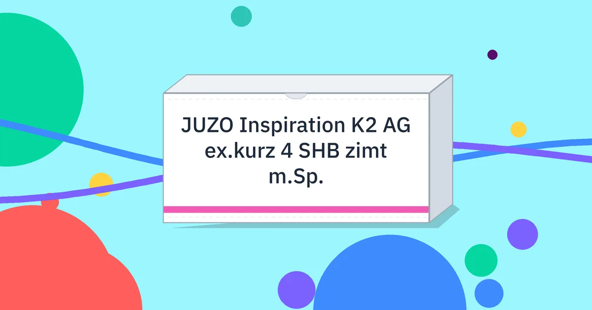Symbolbild: Packung mit der Aufschrift JUZO Inspiration K2 AG ex.kurz 4 SHB zimt m.Sp. (PZN 14964115) – Verfügbarkeit und Bezug in Apotheken in Frankfurt am Main