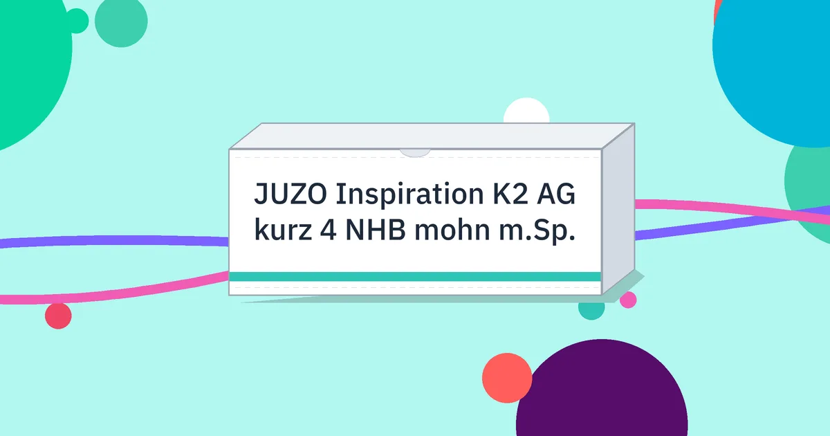 Symbolbild: Packung mit der Aufschrift JUZO Inspiration K2 AG kurz 4 NHB mohn m.Sp. (PZN 14949156) – Verfügbarkeit und Bezug in Apotheken in Frankfurt am Main