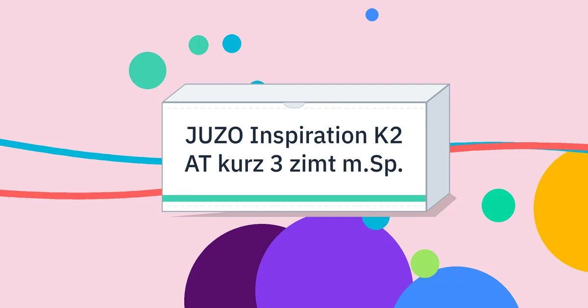Symbolbild: Packung mit der Aufschrift JUZO Inspiration K2 AT kurz 3 zimt m.Sp. (PZN 14931044) – Verfügbarkeit und Bezug in Apotheken in Frankfurt am Main