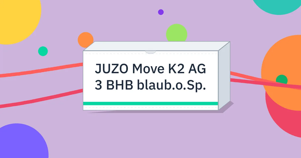 Symbolbild: Packung mit der Aufschrift JUZO Move K2 AG 3 BHB blaub.o.Sp. (PZN 18557743) – Verfügbarkeit und Bezug in Apotheken in Frankfurt am Main