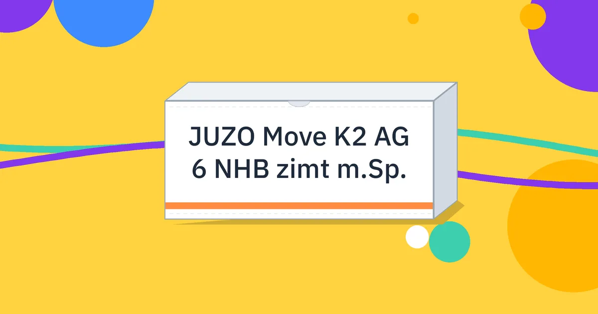 Symbolbild: Packung mit der Aufschrift JUZO Move K2 AG 6 NHB zimt m.Sp. (PZN 18523796) – Verfügbarkeit und Bezug in Apotheken in Frankfurt am Main