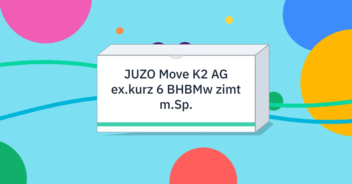 Symbolbild: Packung mit der Aufschrift JUZO Move K2 AG ex.kurz 6 BHBMw zimt m.Sp. (PZN 18532795) – Verfügbarkeit und Bezug in Apotheken in Frankfurt am Main