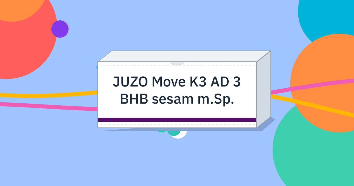 Symbolbild: Packung mit der Aufschrift JUZO Move K3 AD 3 BHB sesam m.Sp. (PZN 18567115) – Verfügbarkeit und Bezug in Apotheken in Frankfurt am Main