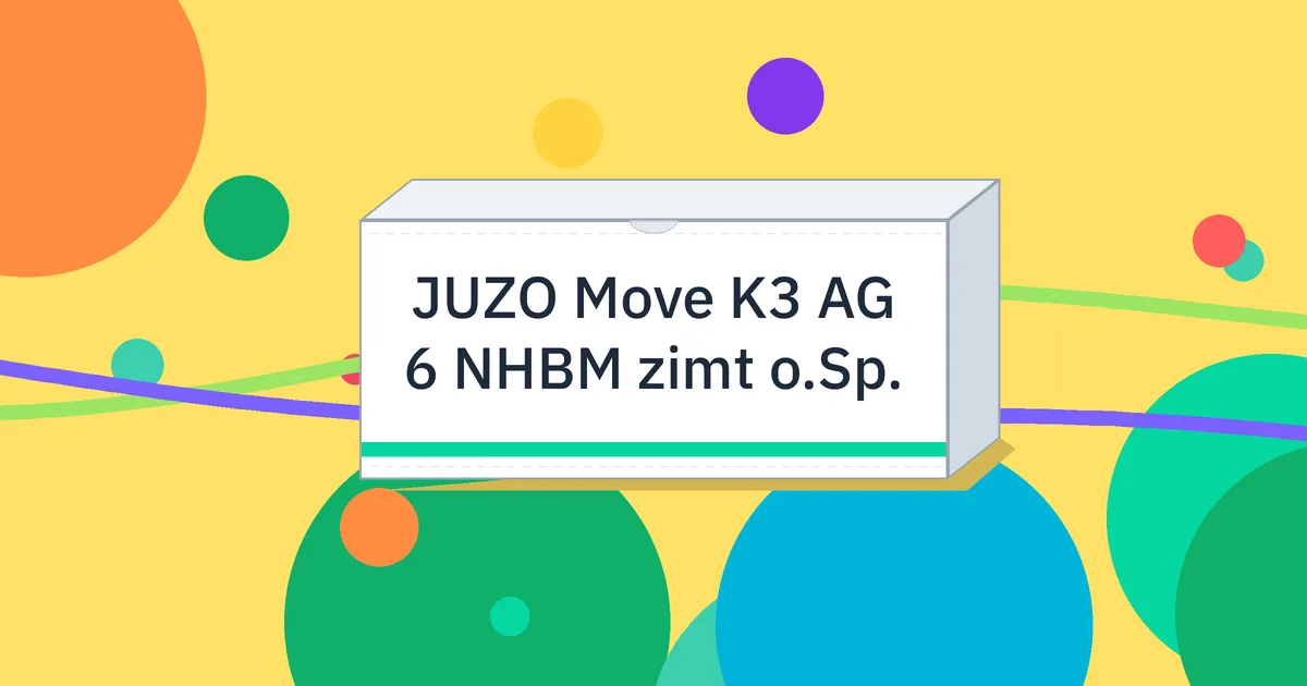 Symbolbild: Packung mit der Aufschrift JUZO Move K3 AG 6 NHBM zimt o.Sp. (PZN 18576775) – Verfügbarkeit und Bezug in Apotheken in Frankfurt am Main