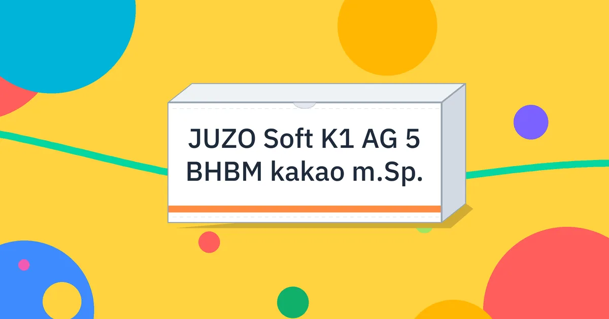 Symbolbild: Packung mit der Aufschrift JUZO Soft K1 AG 5 BHBM kakao m.Sp. (PZN 14855343) – Verfügbarkeit und Bezug in Apotheken in Frankfurt am Main