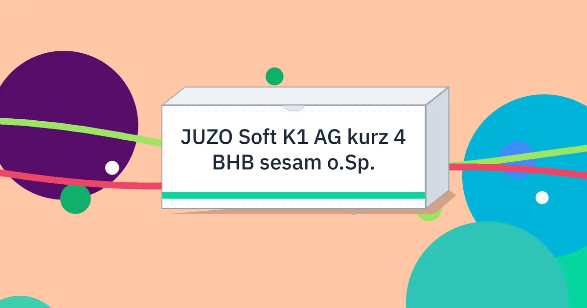 Symbolbild: Packung mit der Aufschrift JUZO Soft K1 AG kurz 4 BHB sesam o.Sp. (PZN 14822852) – Verfügbarkeit und Bezug in Apotheken in Frankfurt am Main