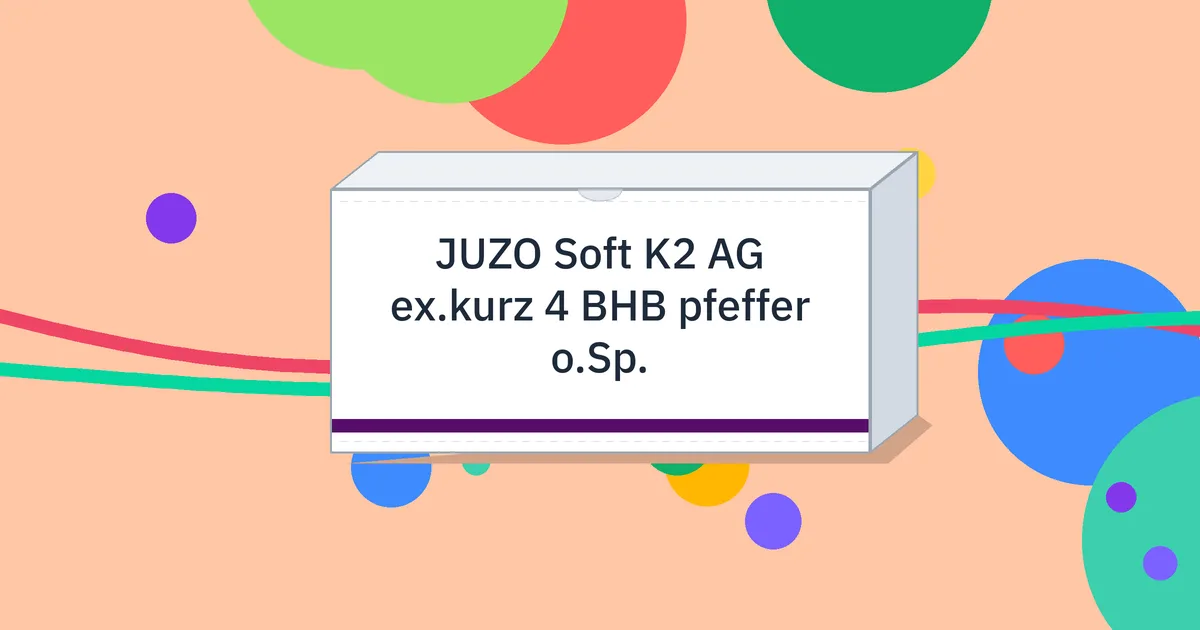 Symbolbild: Packung mit der Aufschrift JUZO Soft K2 AG ex.kurz 4 BHB pfeffer o.Sp. (PZN 14827996) – Verfügbarkeit und Bezug in Apotheken in Frankfurt am Main