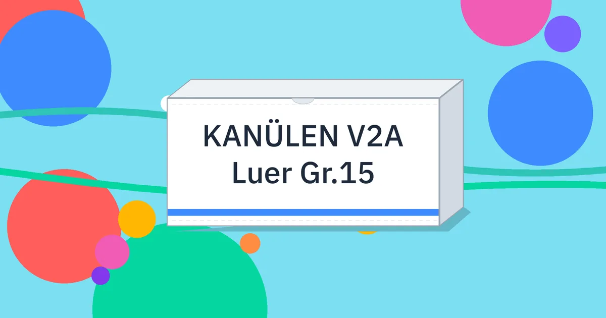 Symbolbild: Packung mit der Aufschrift KANÜLEN V2A Luer Gr.15 (PZN 03126026) – Verfügbarkeit und Bezug in Apotheken in Frankfurt am Main