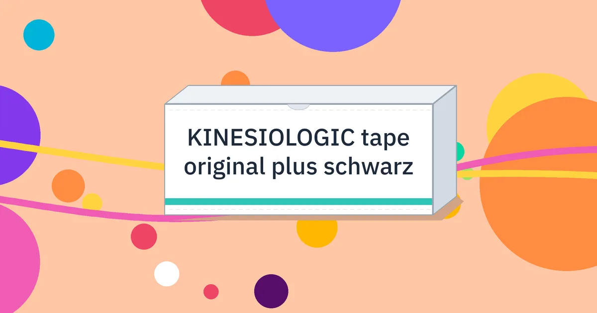 Symbolbild: Packung mit der Aufschrift KINESIOLOGIC tape original plus schwarz (PZN 10143901) – Verfügbarkeit und Bezug in Apotheken in Frankfurt am Main