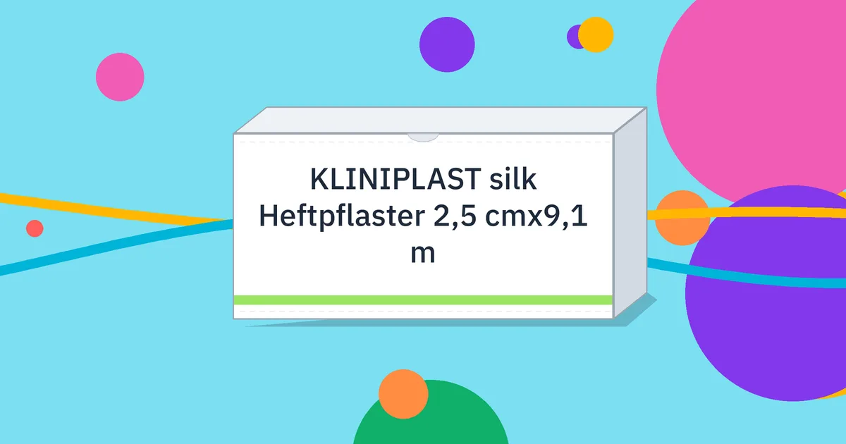 Symbolbild: Packung mit der Aufschrift KLINIPLAST silk Heftpflaster 2,5 cmx9,1 m (PZN 19195012) – Verfügbarkeit und Bezug in Apotheken in Frankfurt am Main