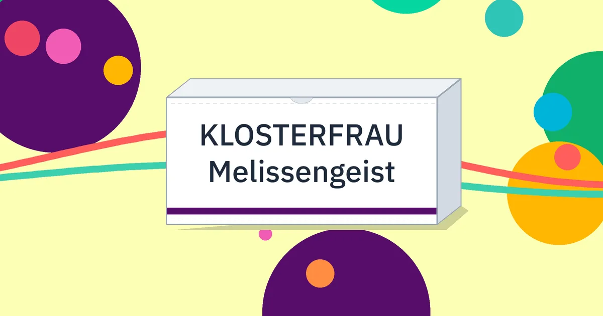 Symbolbild: Packung mit der Aufschrift KLOSTERFRAU Melissengeist (PZN 00580517) – Verfügbarkeit und Bezug in Apotheken in Frankfurt am Main