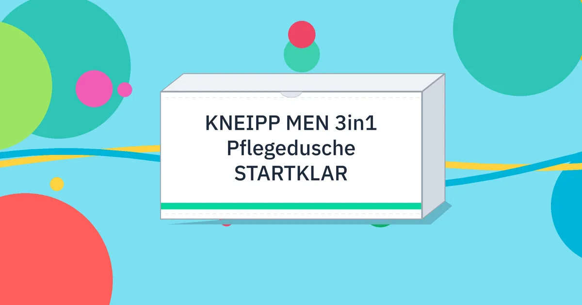 Symbolbild: Packung mit der Aufschrift KNEIPP MEN 3in1 Pflegedusche STARTKLAR (PZN 19643290) – Verfügbarkeit und Bezug in Apotheken in Frankfurt am Main