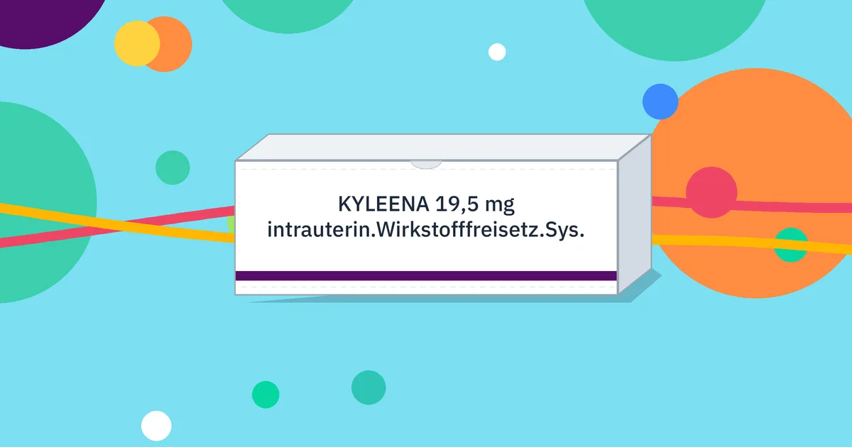 Symbolbild: Packung mit der Aufschrift KYLEENA 19,5 mg intrauterin.Wirkstofffreisetz.Sys. (PZN 17863343) – Verfügbarkeit und Bezug in Apotheken in Frankfurt am Main