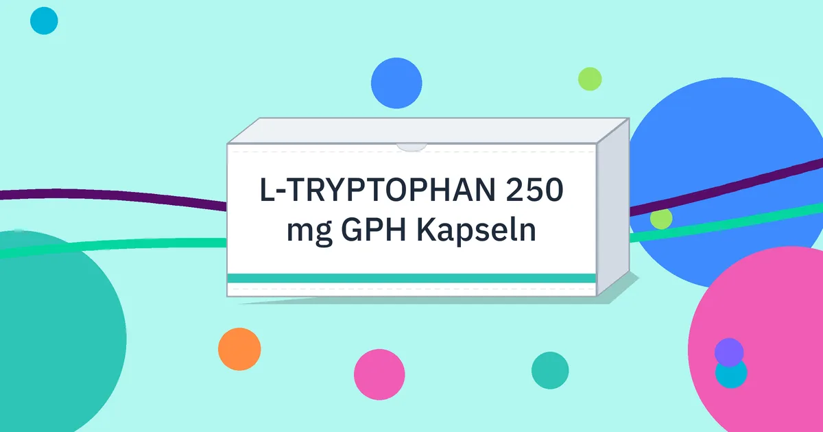 Symbolbild: Packung mit der Aufschrift L-TRYPTOPHAN 250 mg GPH Kapseln (PZN 09918863) – Verfügbarkeit und Bezug in Apotheken in Frankfurt am Main