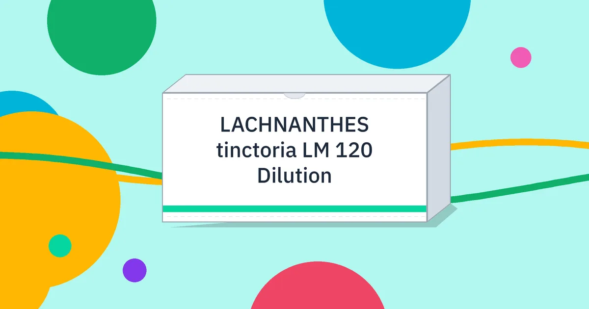 Symbolbild: Packung mit der Aufschrift LACHNANTHES tinctoria LM 120 Dilution (PZN 13520675) – Verfügbarkeit und Bezug in Apotheken in Frankfurt am Main