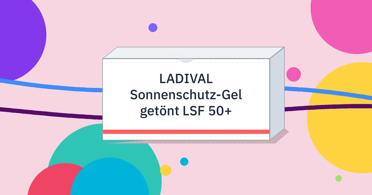 Symbolbild: Packung mit der Aufschrift LADIVAL Sonnenschutz-Gel getönt LSF 50+ (PZN 19742916) – Verfügbarkeit und Bezug in Apotheken in Frankfurt am Main