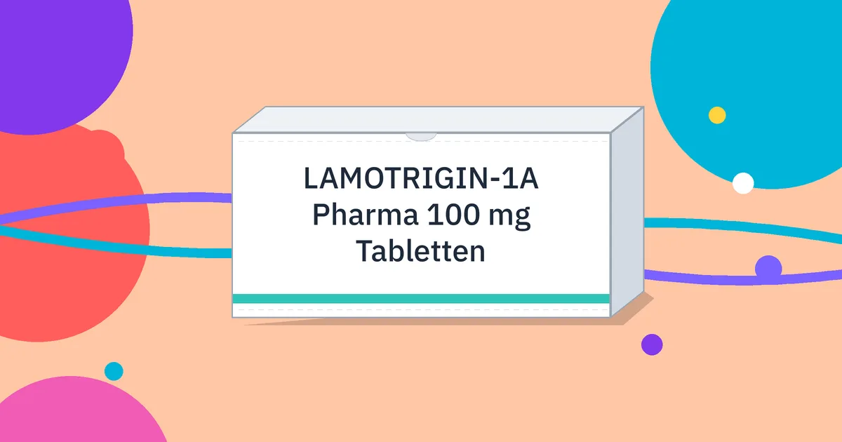 Symbolbild: Packung mit der Aufschrift LAMOTRIGIN-1A Pharma 100 mg Tabletten (PZN 01030026) – Verfügbarkeit und Bezug in Apotheken in Frankfurt am Main