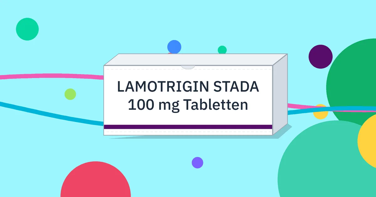 Symbolbild: Packung mit der Aufschrift LAMOTRIGIN STADA 100 mg Tabletten (PZN 04087802) – Verfügbarkeit und Bezug in Apotheken in Frankfurt am Main