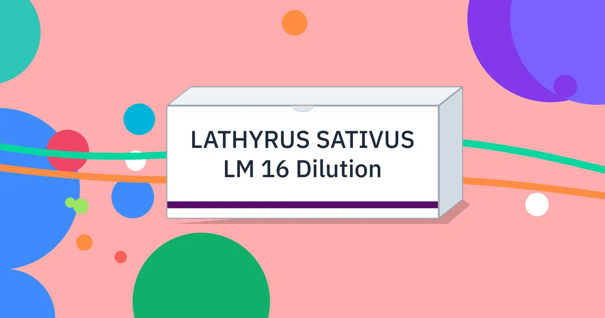 Symbolbild: Packung mit der Aufschrift LATHYRUS SATIVUS LM 16 Dilution (PZN 13523627) – Verfügbarkeit und Bezug in Apotheken in Frankfurt am Main