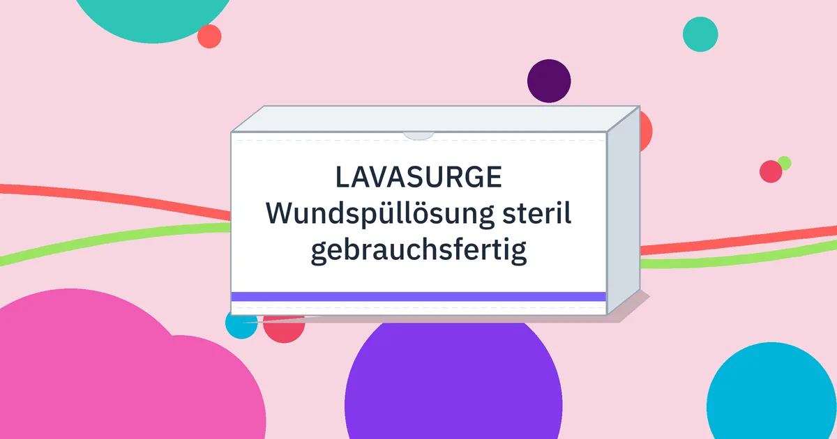 Symbolbild: Packung mit der Aufschrift LAVASURGE Wundspüllösung steril gebrauchsfertig (PZN 12588553) – Verfügbarkeit und Bezug in Apotheken in Frankfurt am Main
