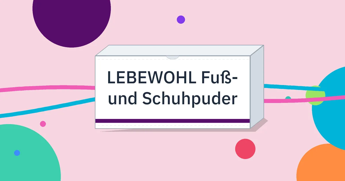 Symbolbild: Packung mit der Aufschrift LEBEWOHL Fuß- und Schuhpuder (PZN 19846047) – Verfügbarkeit und Bezug in Apotheken in Frankfurt am Main