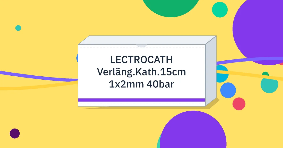 Symbolbild: Packung mit der Aufschrift LECTROCATH Verläng.Kath.15cm 1x2mm 40bar (PZN 00965832) – Verfügbarkeit und Bezug in Apotheken in Frankfurt am Main