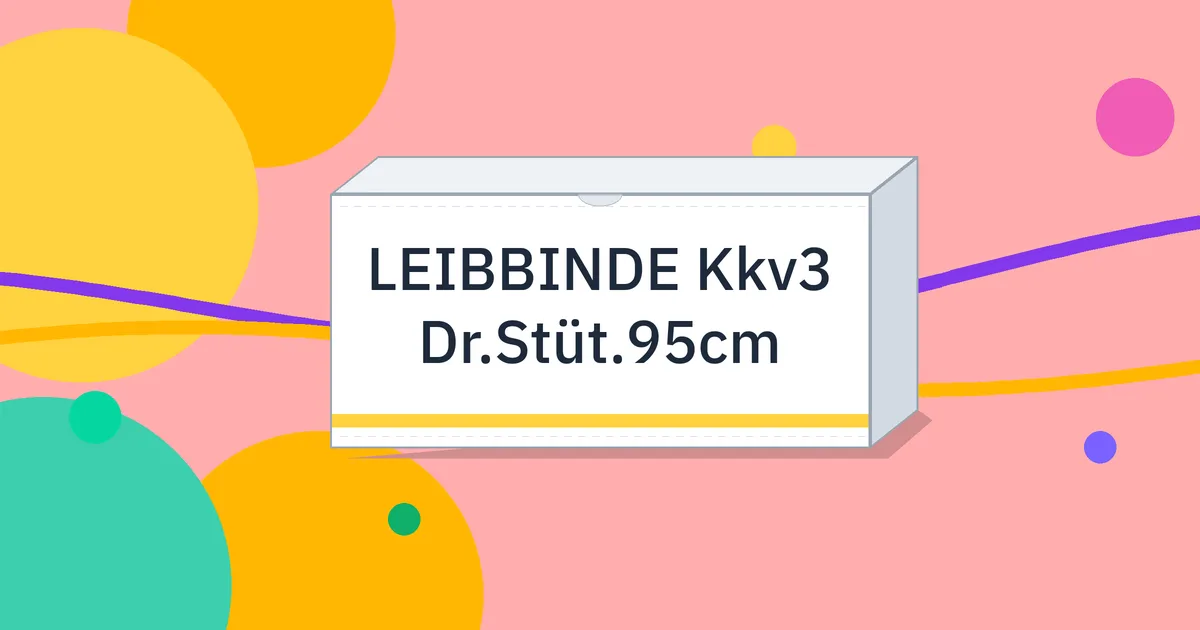 Symbolbild: Packung mit der Aufschrift LEIBBINDE Kkv3 Dr.Stüt.95cm (PZN 01731958) – Verfügbarkeit und Bezug in Apotheken in Frankfurt am Main