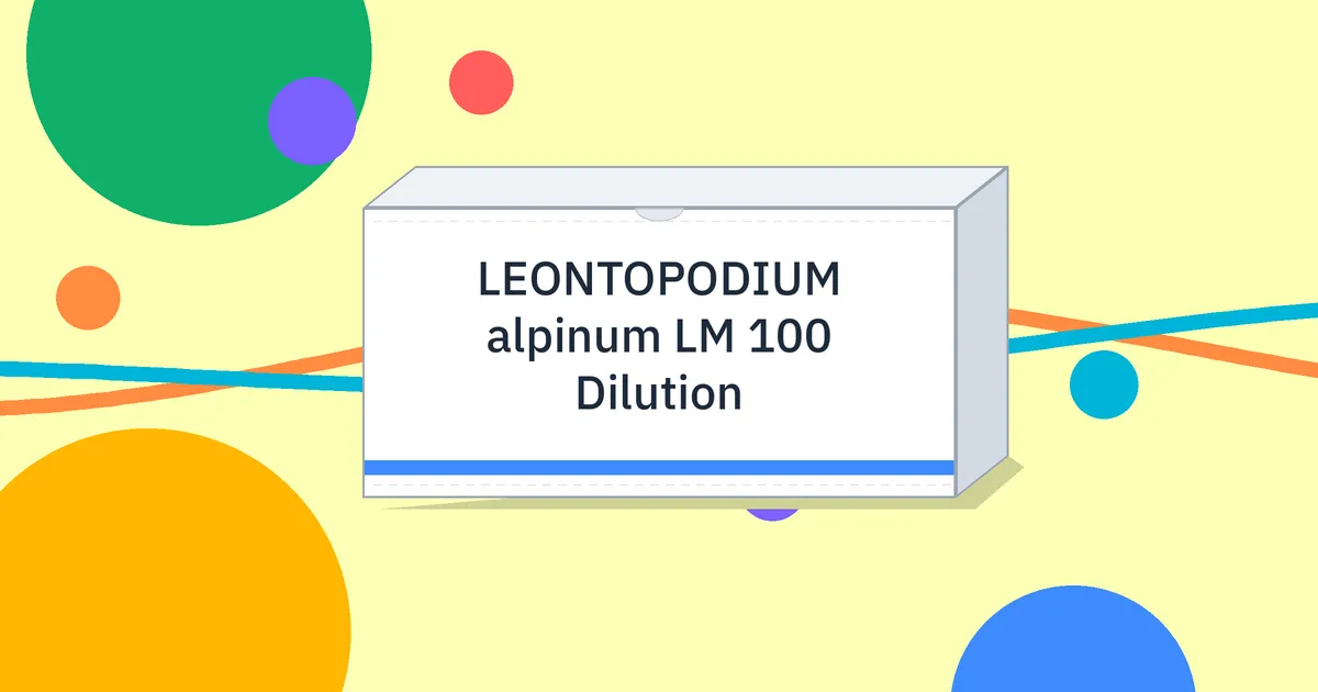 Symbolbild: Packung mit der Aufschrift LEONTOPODIUM alpinum LM 100 Dilution (PZN 13525715) – Verfügbarkeit und Bezug in Apotheken in Frankfurt am Main