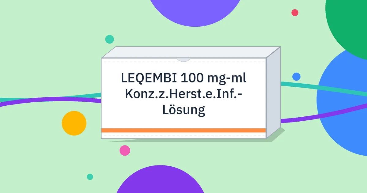 Symbolbild: Packung mit der Aufschrift LEQEMBI 100 mg-ml Konz.z.Herst.e.Inf.-Lösung (PZN 19216406) – Verfügbarkeit und Bezug in Apotheken in Frankfurt am Main