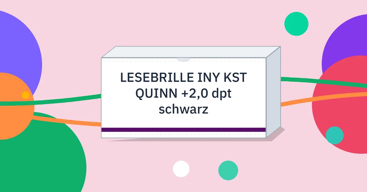 Symbolbild: Packung mit der Aufschrift LESEBRILLE INY KST QUINN +2,0 dpt schwarz (PZN 19941283) – Verfügbarkeit und Bezug in Apotheken in Frankfurt am Main