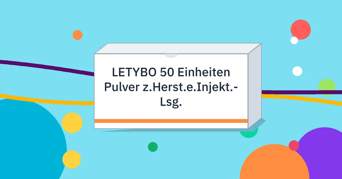 Symbolbild: Packung mit der Aufschrift LETYBO 50 Einheiten Pulver z.Herst.e.Injekt.-Lsg. (PZN 17930200) – Verfügbarkeit und Bezug in Apotheken in Frankfurt am Main