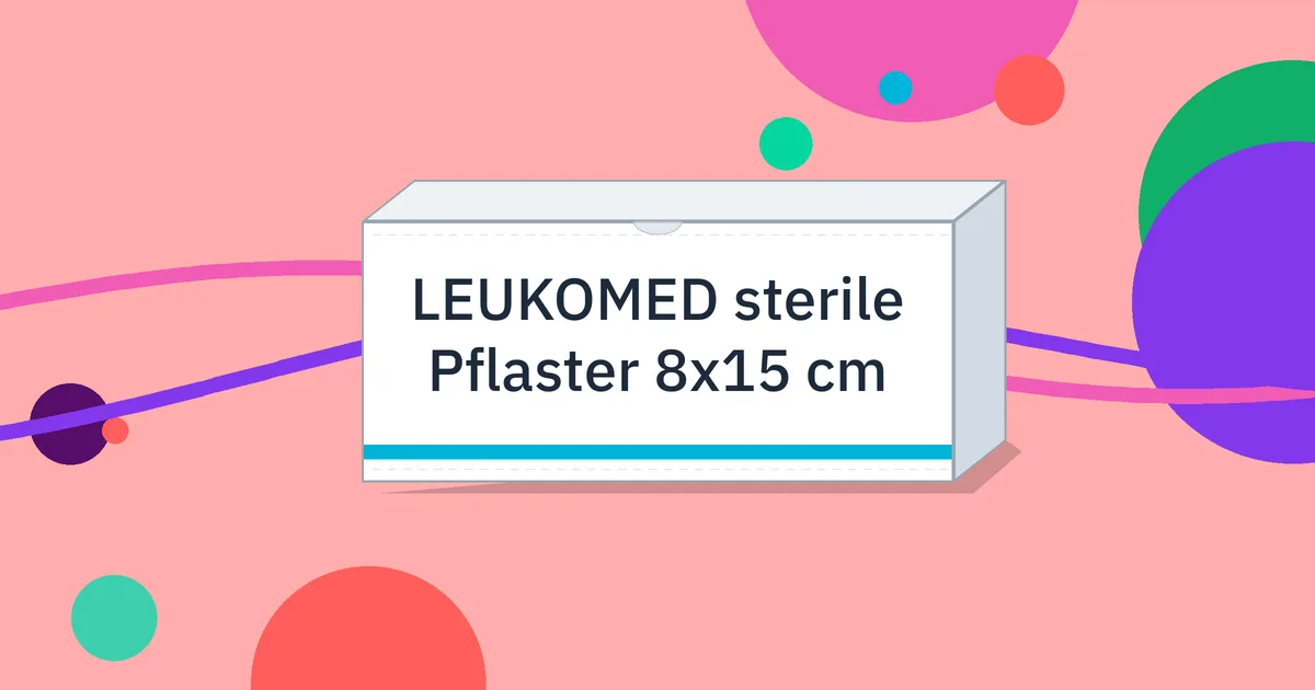 Symbolbild: Packung mit der Aufschrift LEUKOMED sterile Pflaster 8x15 cm (PZN 15887026) – Verfügbarkeit und Bezug in Apotheken in Frankfurt am Main