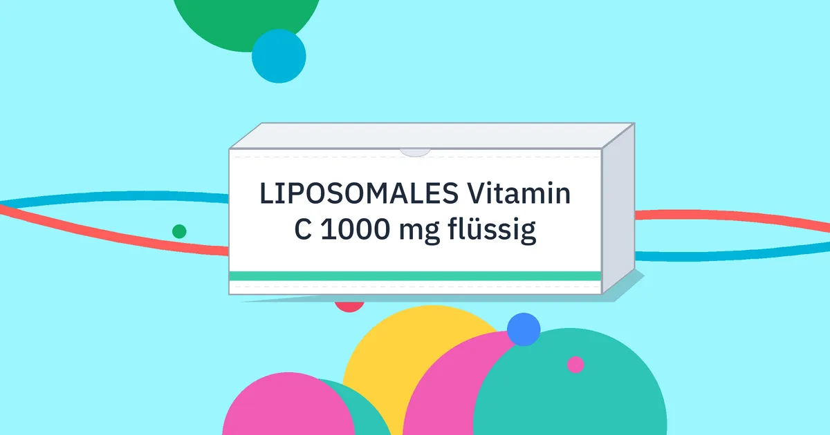 Symbolbild: Packung mit der Aufschrift LIPOSOMALES Vitamin C 1000 mg flüssig (PZN 20042489) – Verfügbarkeit und Bezug in Apotheken in Frankfurt am Main