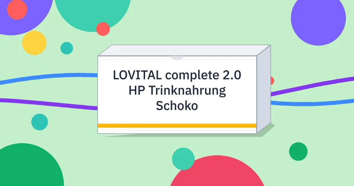 Symbolbild: Packung mit der Aufschrift LOVITAL complete 2.0 HP Trinknahrung Schoko (PZN 17308481) – Verfügbarkeit und Bezug in Apotheken in Frankfurt am Main