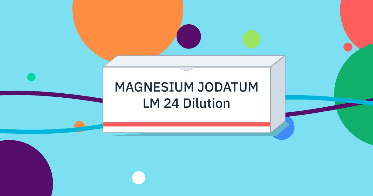 Symbolbild: Packung mit der Aufschrift MAGNESIUM JODATUM LM 24 Dilution (PZN 12938059) – Verfügbarkeit und Bezug in Apotheken in Frankfurt am Main