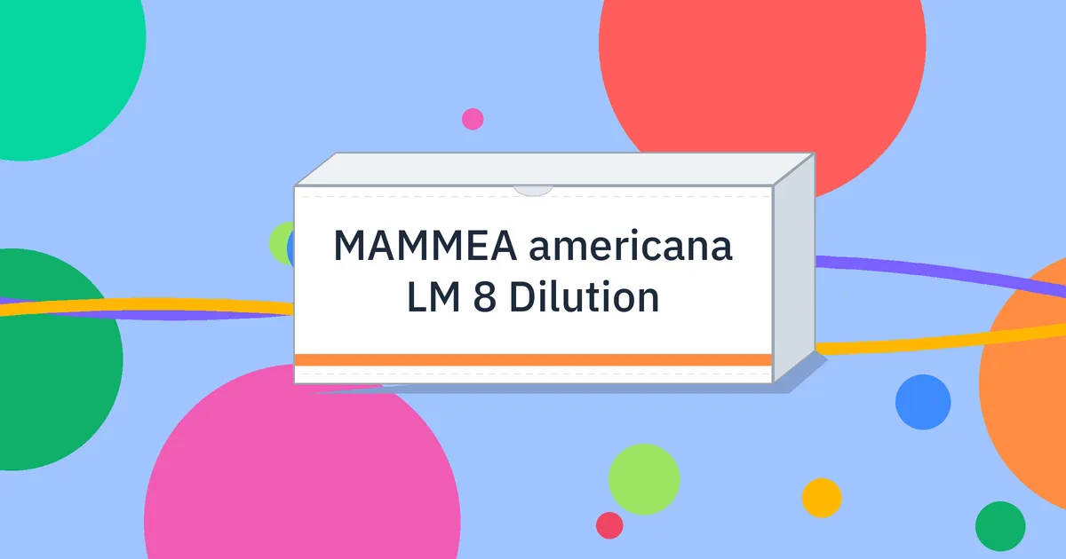 Symbolbild: Packung mit der Aufschrift MAMMEA americana LM 8 Dilution (PZN 13540293) – Verfügbarkeit und Bezug in Apotheken in Frankfurt am Main