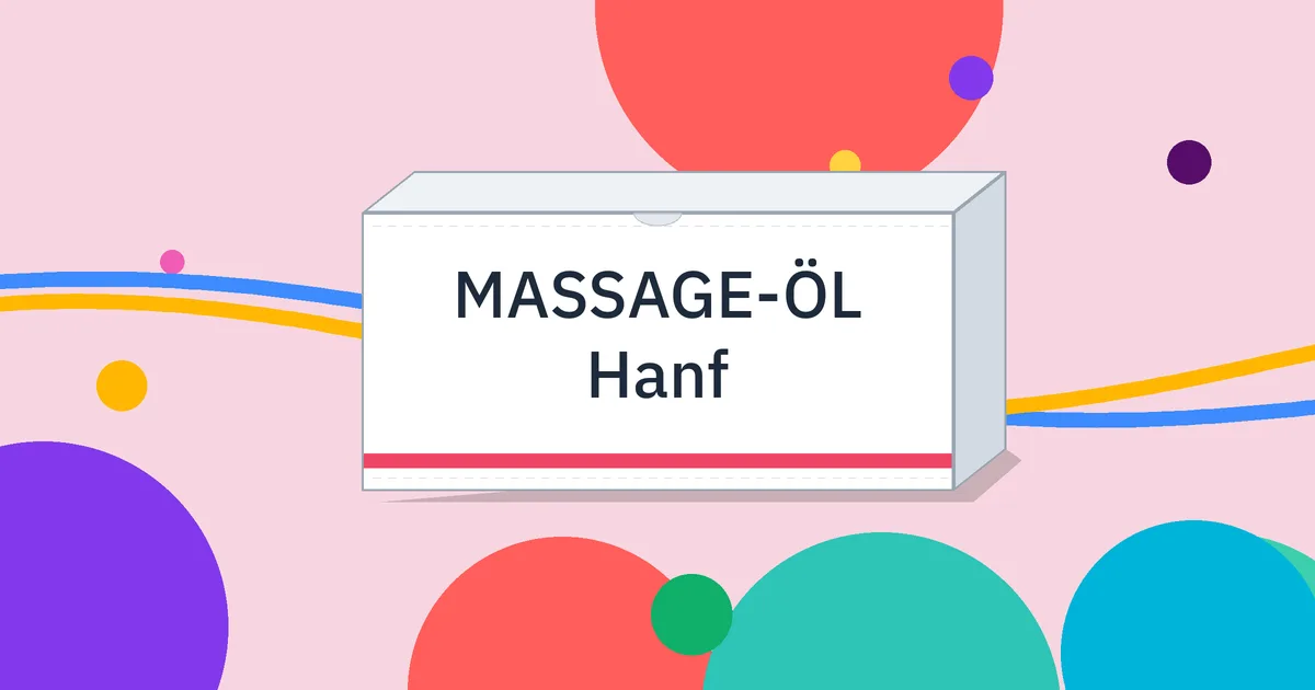 Symbolbild: Packung mit der Aufschrift MASSAGE-ÖL Hanf (PZN 14401228) – Verfügbarkeit und Bezug in Apotheken in Frankfurt am Main