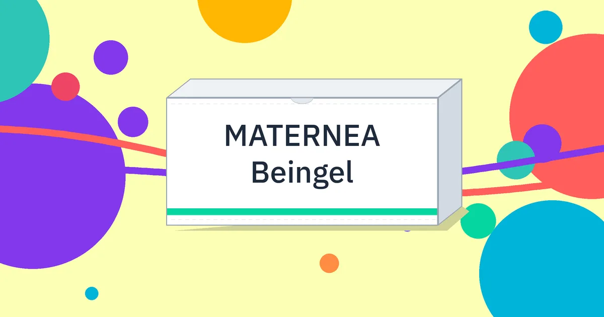 Symbolbild: Packung mit der Aufschrift MATERNEA Beingel (PZN 10397754) – Verfügbarkeit und Bezug in Apotheken in Frankfurt am Main