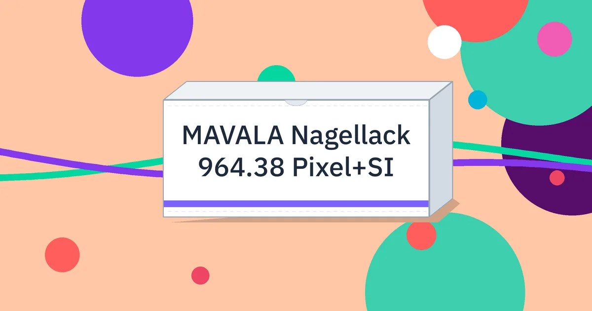 Symbolbild: Packung mit der Aufschrift MAVALA Nagellack 964.38 Pixel+SI (PZN 18298595) – Verfügbarkeit und Bezug in Apotheken in Frankfurt am Main