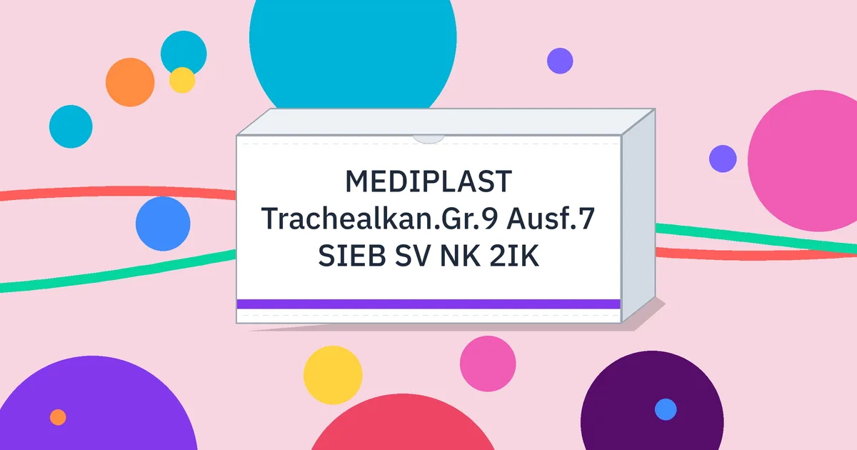 Symbolbild: Packung mit der Aufschrift MEDIPLAST Trachealkan.Gr.9 Ausf.7 SIEB SV NK 2IK (PZN 04527804) – Verfügbarkeit und Bezug in Apotheken in Frankfurt am Main