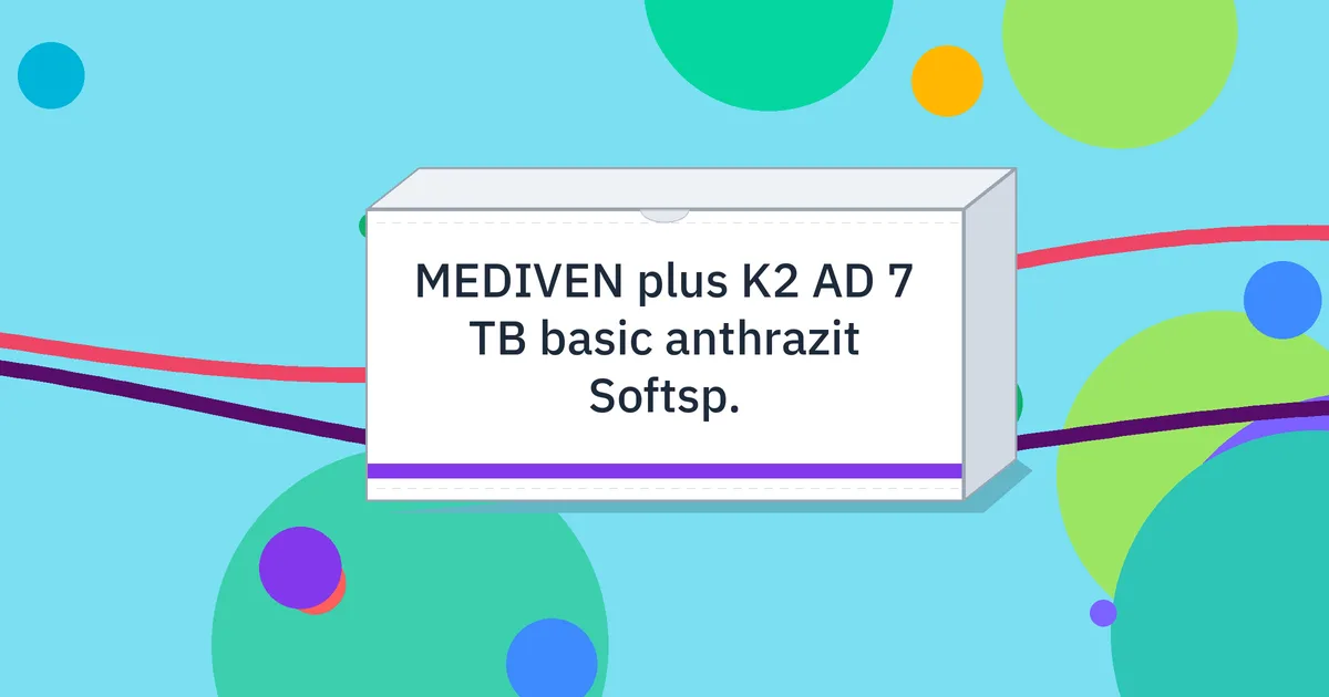 Symbolbild: Packung mit der Aufschrift MEDIVEN plus K2 AD 7 TB basic anthrazit Softsp. (PZN 15094136) – Verfügbarkeit und Bezug in Apotheken in Frankfurt am Main