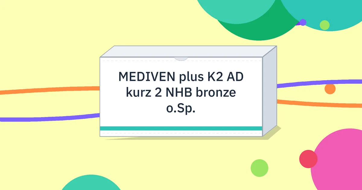 Symbolbild: Packung mit der Aufschrift MEDIVEN plus K2 AD kurz 2 NHB bronze o.Sp. (PZN 15925525) – Verfügbarkeit und Bezug in Apotheken in Frankfurt am Main