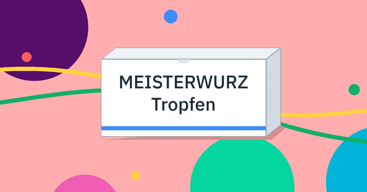 Symbolbild: Packung mit der Aufschrift MEISTERWURZ Tropfen (PZN 18088308) – Verfügbarkeit und Bezug in Apotheken in Frankfurt am Main