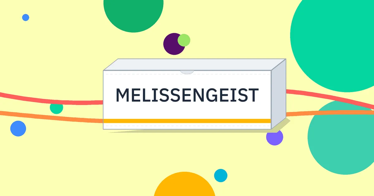 Symbolbild: Packung mit der Aufschrift MELISSENGEIST (PZN 12646109) – Verfügbarkeit und Bezug in Apotheken in Frankfurt am Main