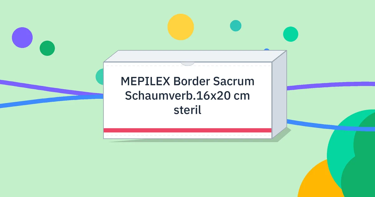 Symbolbild: Packung mit der Aufschrift MEPILEX Border Sacrum Schaumverb.16x20 cm steril (PZN 17434760) – Verfügbarkeit und Bezug in Apotheken in Frankfurt am Main