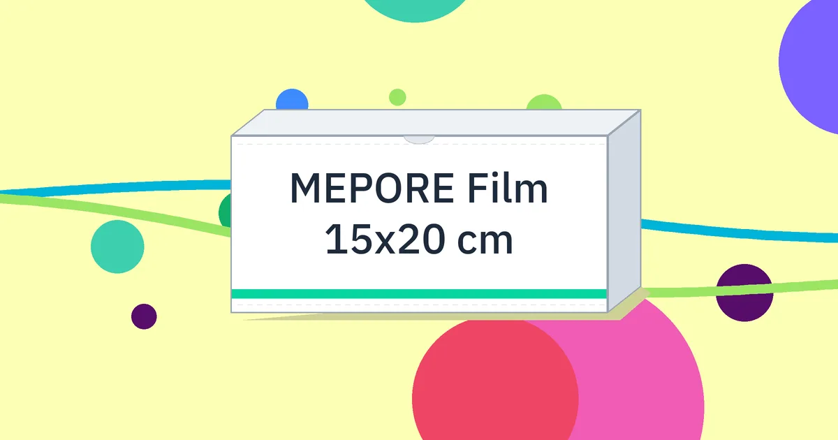 Symbolbild: Packung mit der Aufschrift MEPORE Film 15x20 cm (PZN 05868134) – Verfügbarkeit und Bezug in Apotheken in Frankfurt am Main